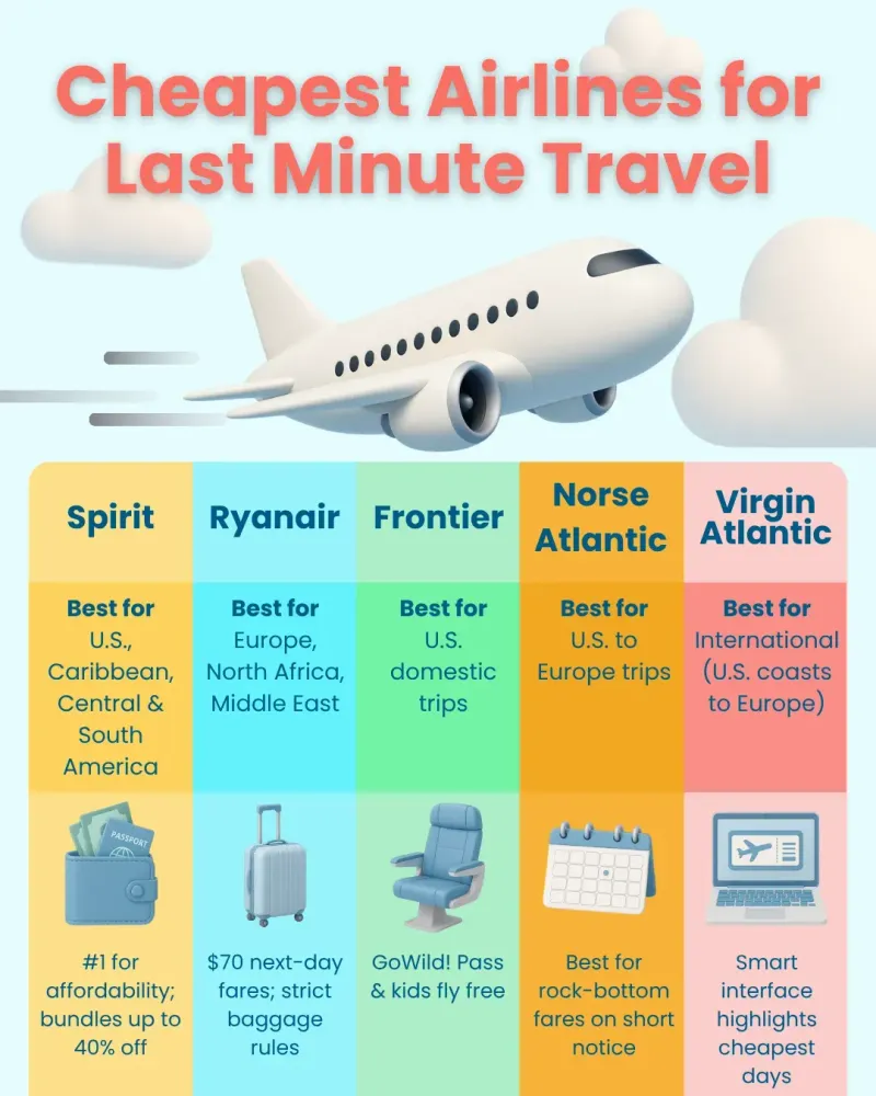 The Cheapest Airlines for Last-Minute Travel