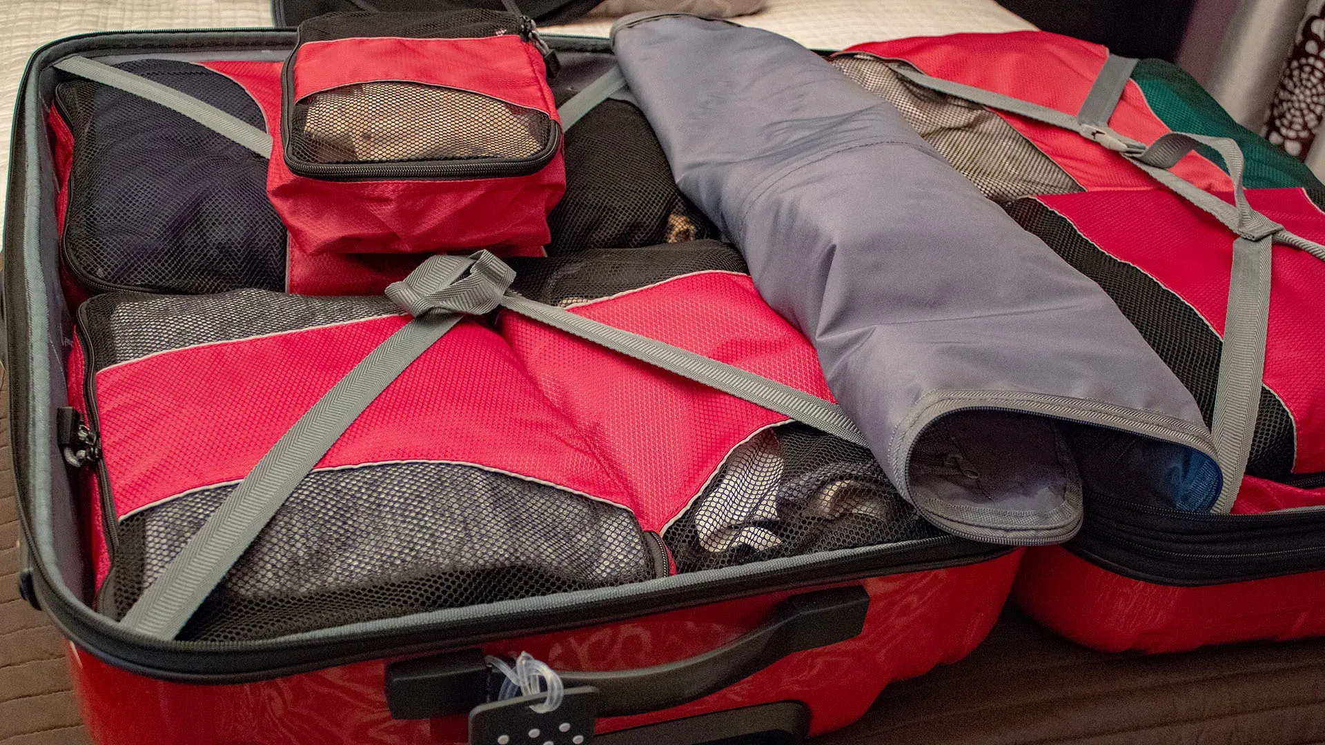 travel bags inside suitcase